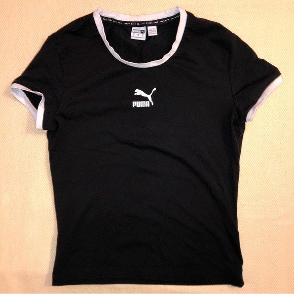 Puma | Tops | Puma Black White Ringer Baby Tee Xs Nwt Original ...